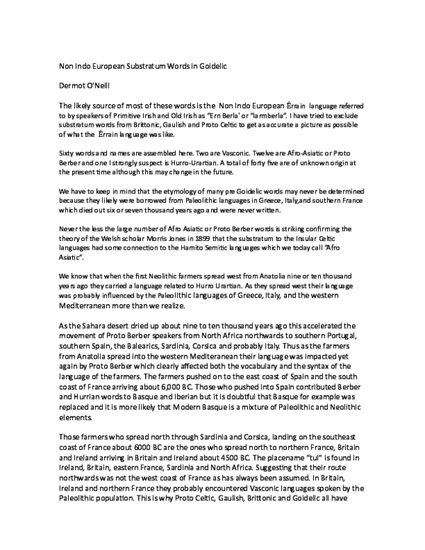 Non Indo European Substratum words in Goidelic.odt
