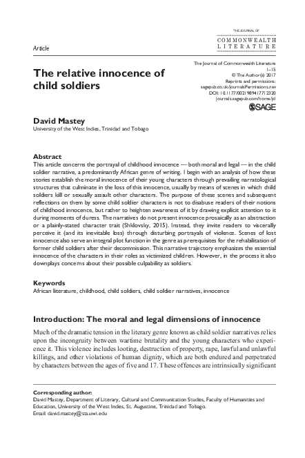 The Relative Innocence of Child Soldiers