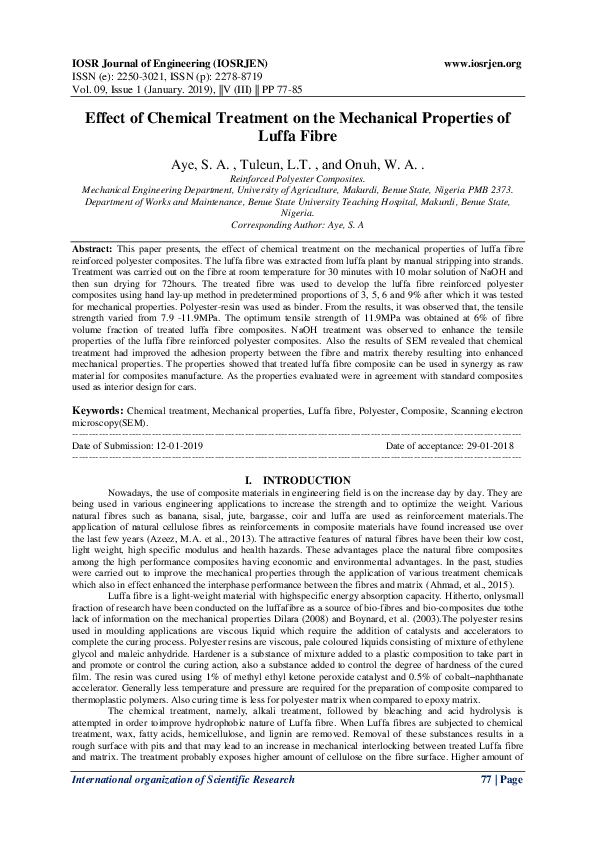 (PDF) Effect of Chemical Treatment on the Mechanical Properties of ...
