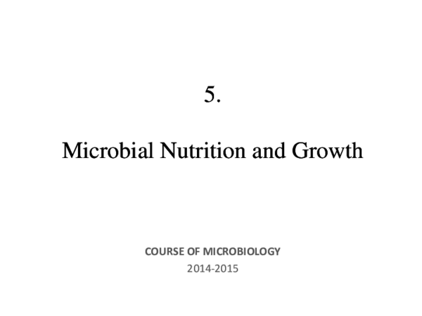 (PPT) Microbial Nutrition and Growth