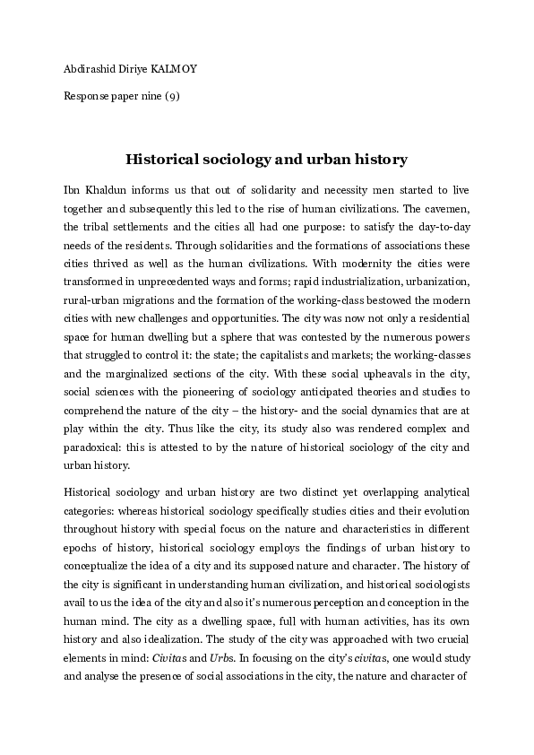 (DOC) Historical sociology and urban history