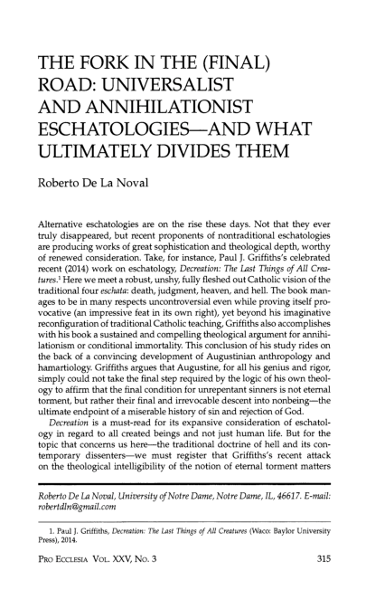 (PDF) The Fork in the (Final) Road: Universalist and Annihilationist ...