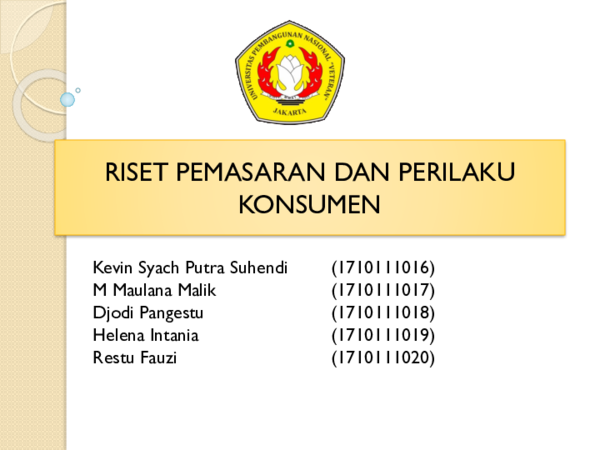 (PPT) RISET PEMASARAN DAN PERILAKU KONSUMEN
