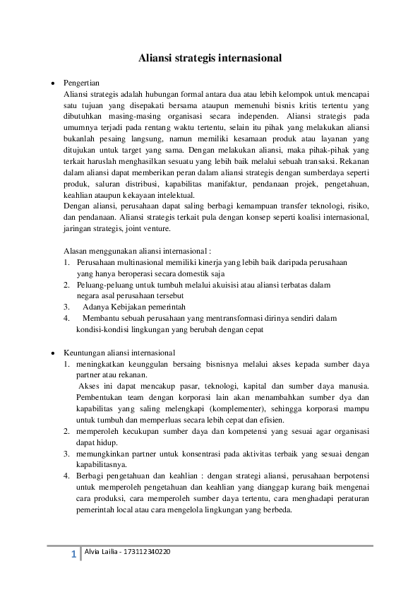 (DOC) Aliansi strategis internasional