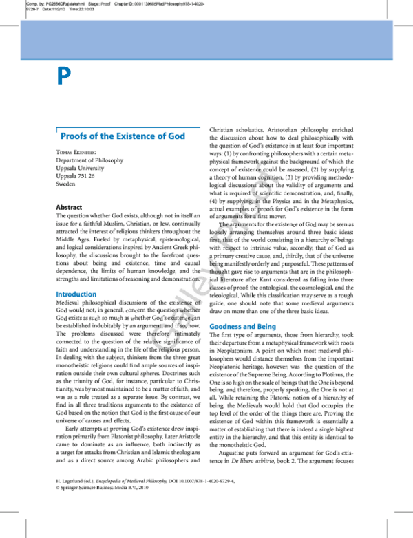 (PDF) Proofs of the Existence of God