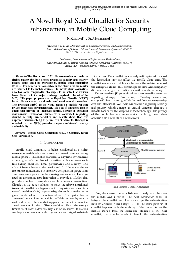 (PDF) A Novel Royal Seal Cloudlet for Security Enhancement in Mobile ...