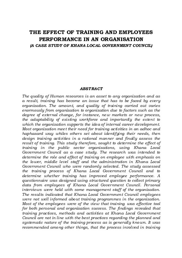 (DOC) effect of training on employees performance in an org..docx