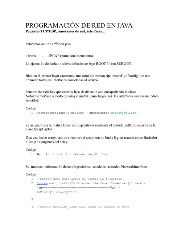 (DOC) PROGRAMACIÓN DE RED EN JAVA