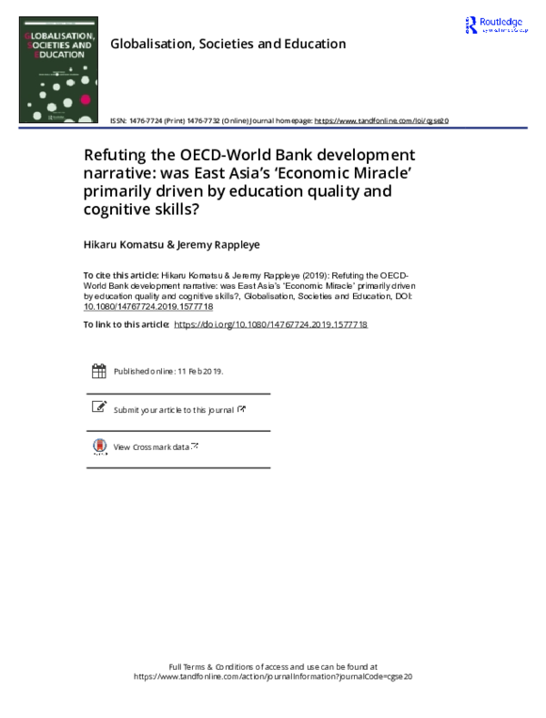 (PDF) Refuting the OECD-World Bank development narrative: was East Asia ...