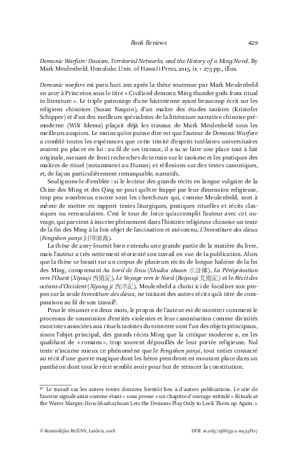 (PDF) MM Durand-Dastès rev of Demonic Warfare Toung PAO_104_03-04__429 ...