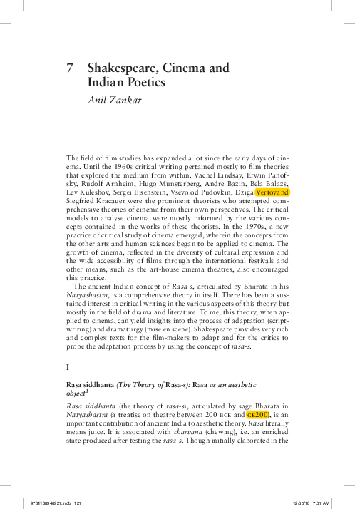 (PDF) Shakespeare, Cinema and Indian Poetics