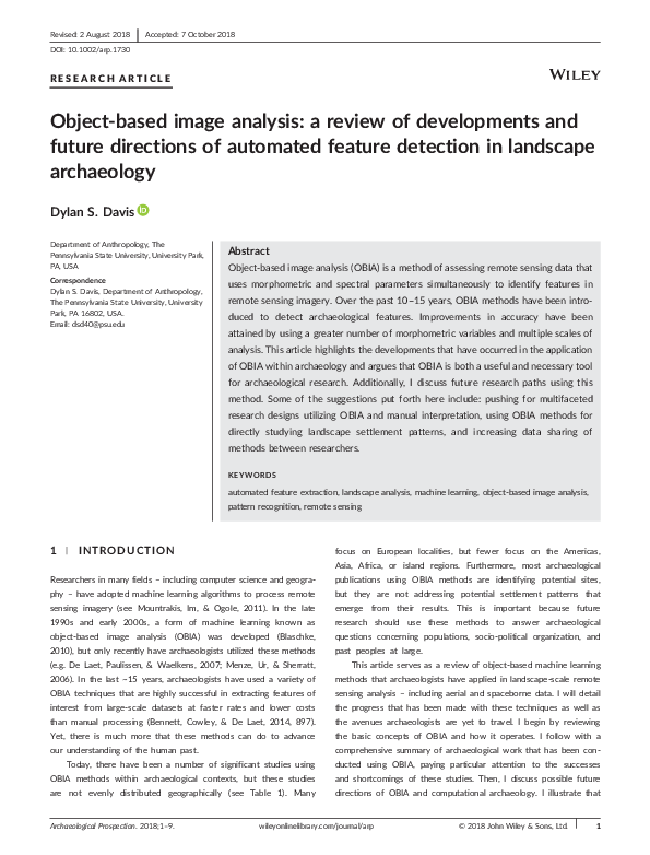 Pdf Object Based Image Analysis A Review Of Developments And Future