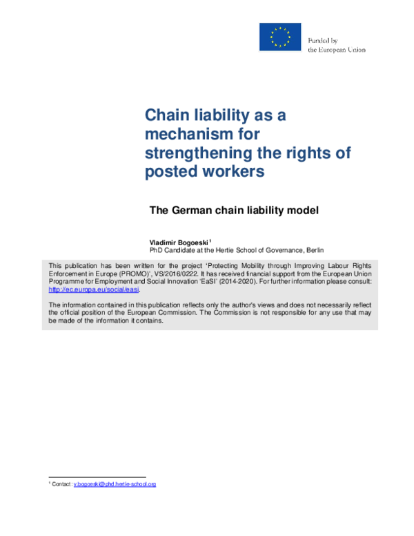 (PDF) Chain liability as a mechanism for strengthening the rights of ...