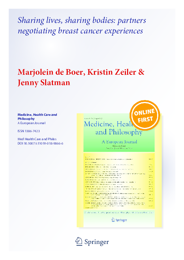 (PDF) Sharing lives, sharing bodies: partners negotiating breast cancer ...