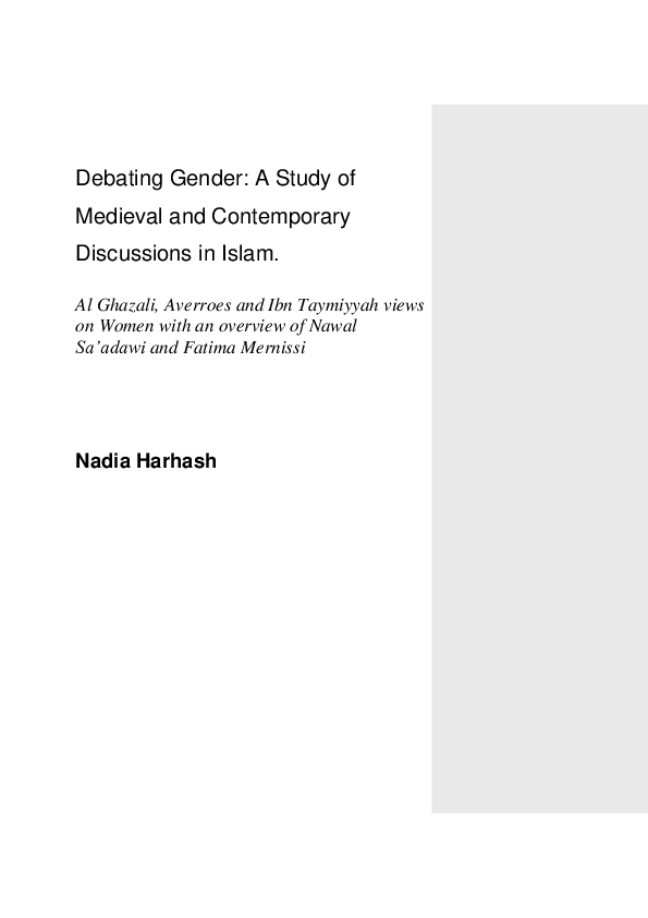 (DOC) A Study of Medieval and Contemporary Discussions in Islam.docx