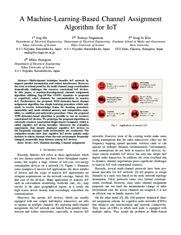 (PDF) A Machine-Learning-Based Channel Assignment Algorithm for IoT