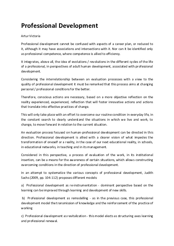 (PDF) Professional Development