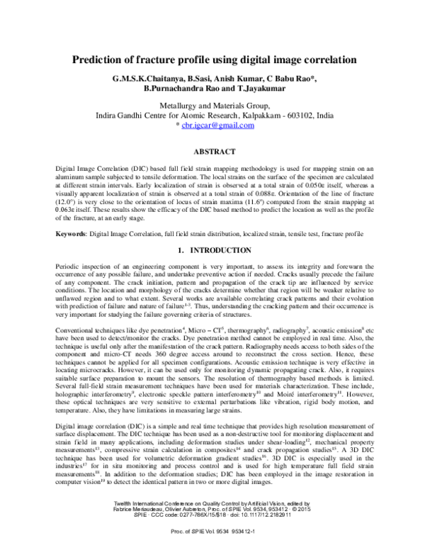 (PDF) Prediction of fracture profile using digital image correlation | Anish Kumar - Academia.edu