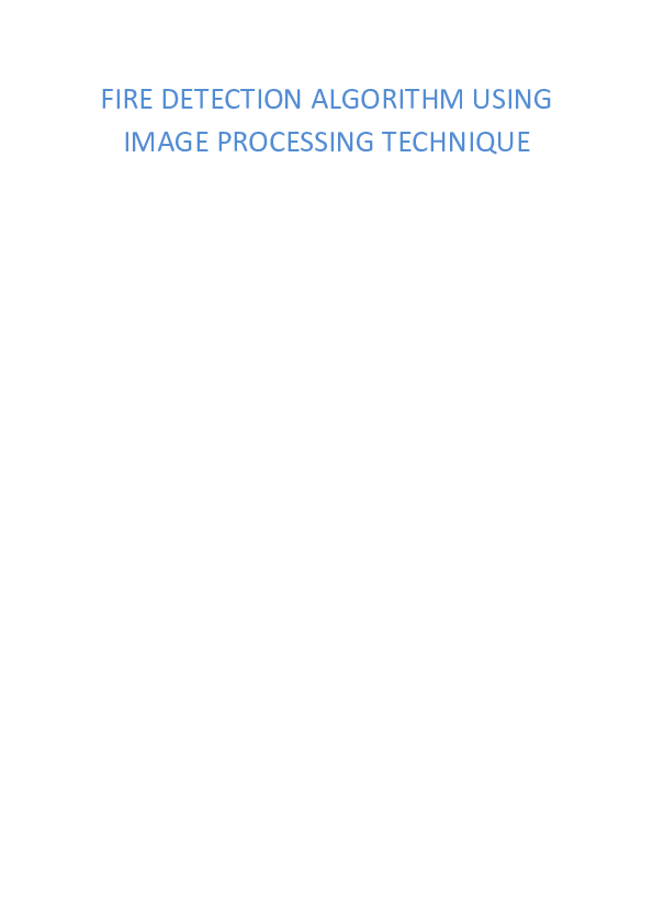 (DOC) Fire detection using image processor FINAL
