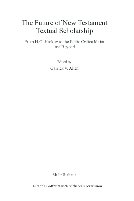 (PDF) The Critical Apparatus of Stephanus’ Greek New Testament of 1550 ...