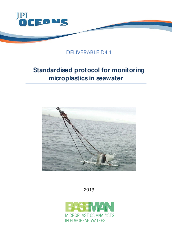 Pdf Standardised Protocol For Monitoring Microplastics In Seawater