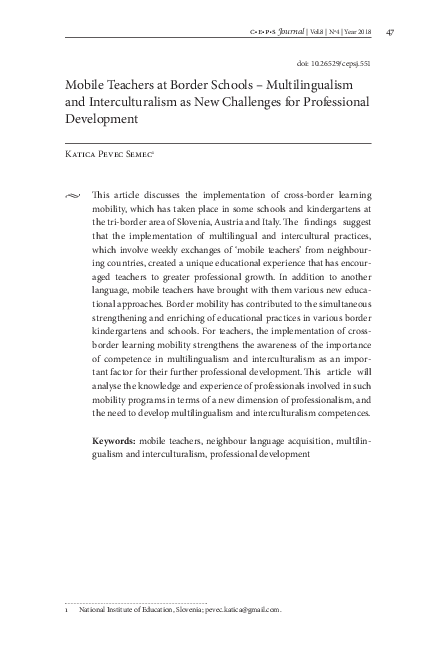 (PDF) Mobile Teachers at Border Schools – Multilingualism and ...