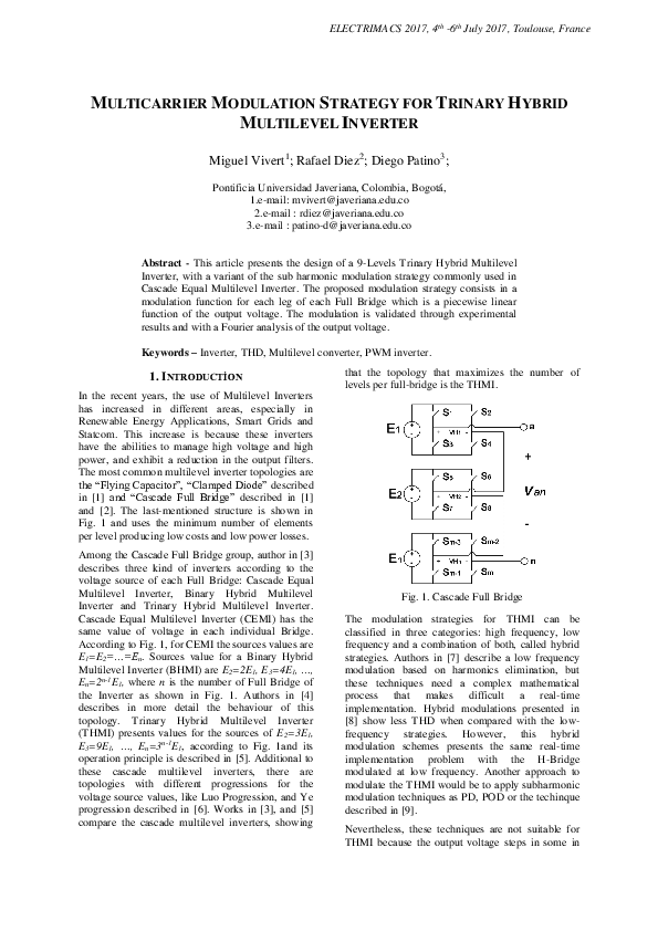 (PDF) MULTICARRIER MODULATION STRATEGY FOR TRINARY HYBRID MULTILEVEL INVERTER