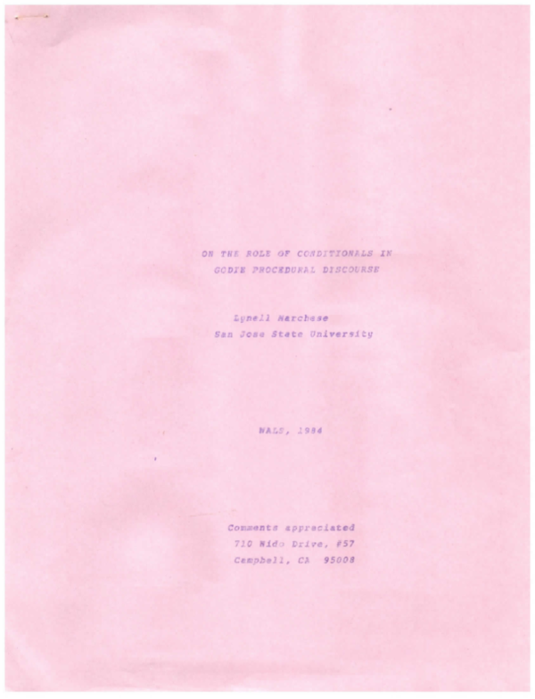 (PDF) On the role of conditionals in Godie procedural discourse 2