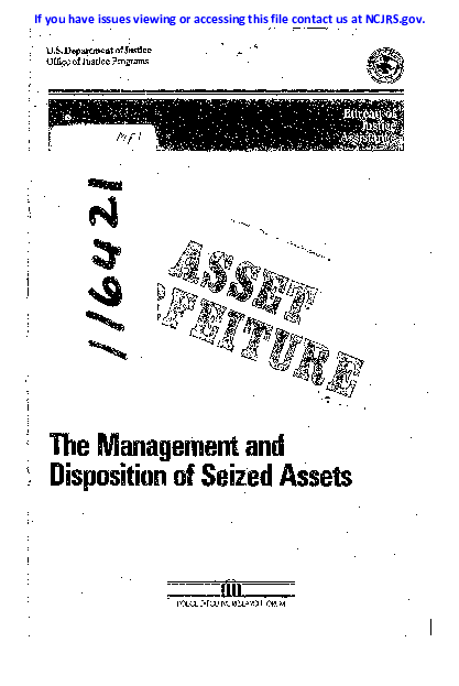 (PDF) Management and Disposition of Seized Assets, by Patrick Gallagher