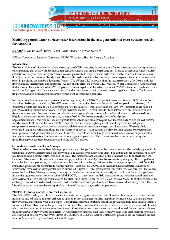 (PDF) Modelling groundwater/surface water interaction in a managed riparian chalk valley wetland