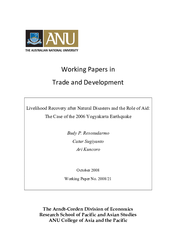 (PDF) Working Papers in Trade and Development