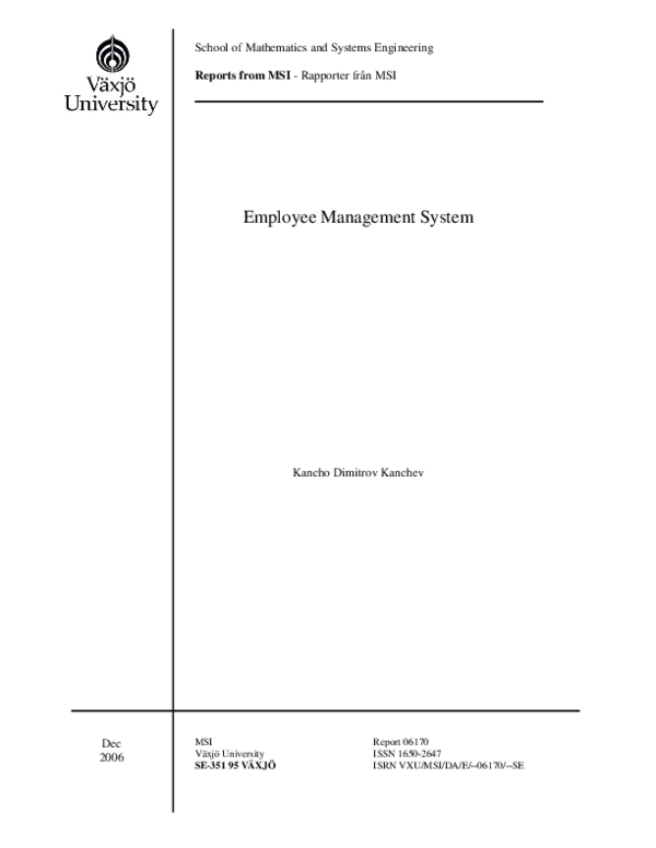 (PDF) Employee management