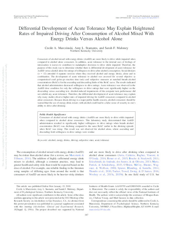 (PDF) Differential development of acute tolerance may explain ...