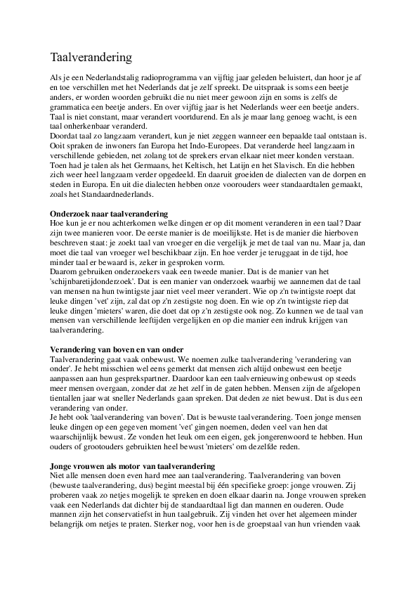 (DOC) Taalverandering