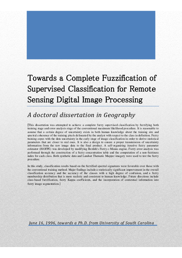 (PDF) Towards a complete fuzzification of supervised classification for remote sensing digital ...