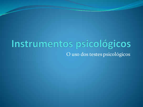 (PPT) Instrumentos psicológicos testes.pptx