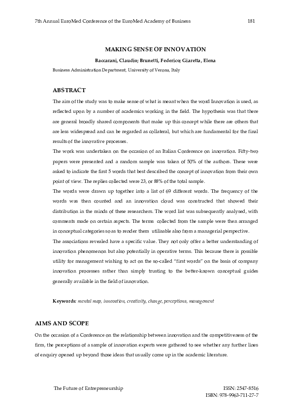 (PDF) Making sense of innovation