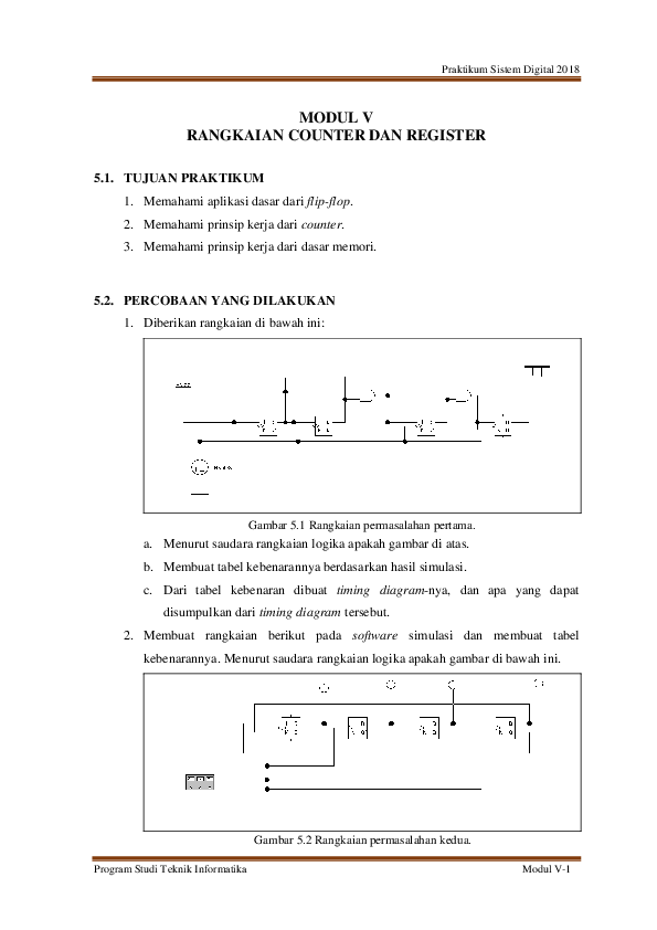 (PDF) LAPORAN PRAKTIKUM "RANGKAIAN COUNTER DAN REGISTER" [SISTEM DIGITAL]