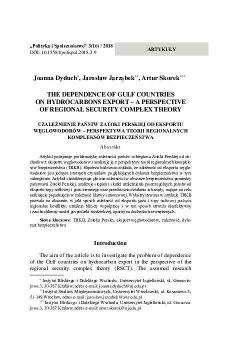 (PDF) THE DEPENDENCE OF GULF COUNTRIES ON HYDROCARBONS EXPORT – A ...