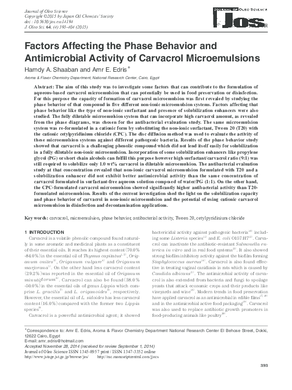 (PDF) Factors Affecting the Phase Behavior and Antimicrobial Activity ...