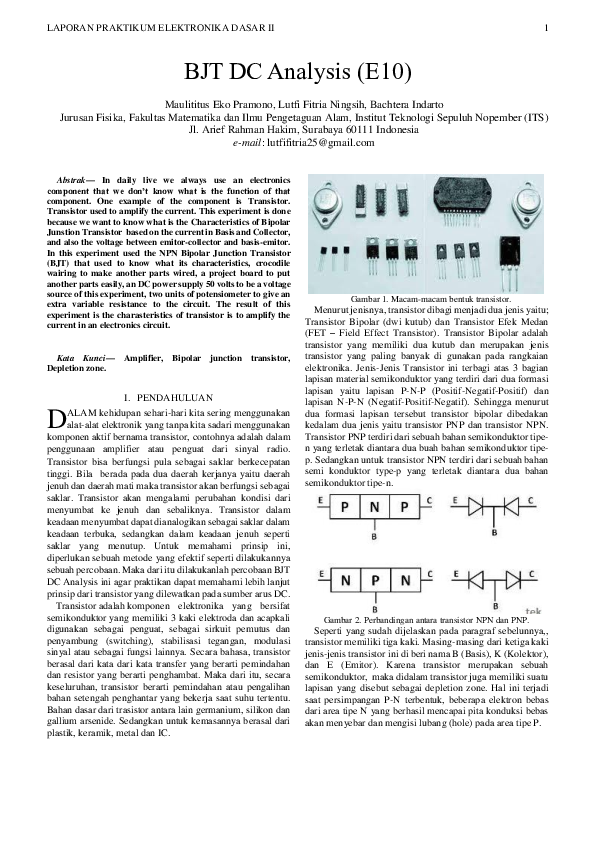 (PDF) Laporan Praktikum BJT DC Analysis.pdf