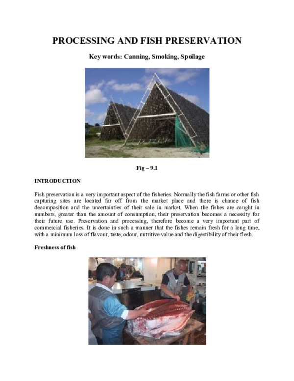 (PDF) Fish processing and preservation