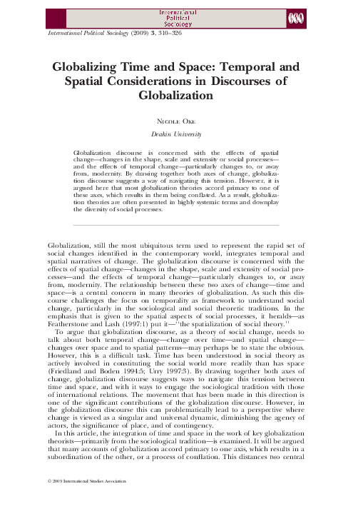 (PDF) Globalizing Time and Space: Temporal and Spatial Consideration in ...