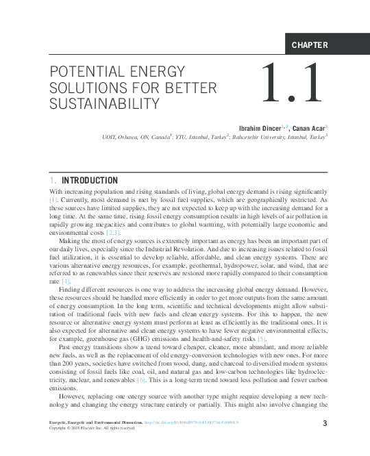 (PDF) Potential Energy Solutions for Better Sustainability