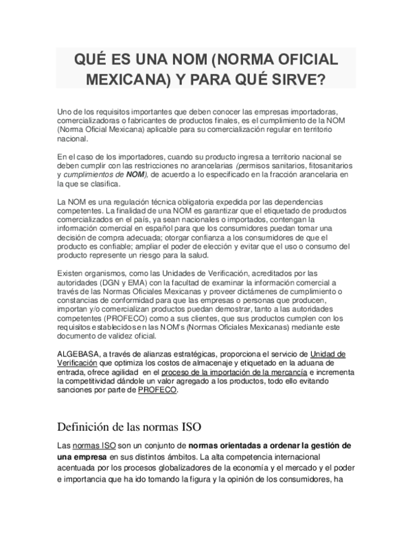 (DOC) Que es una nom