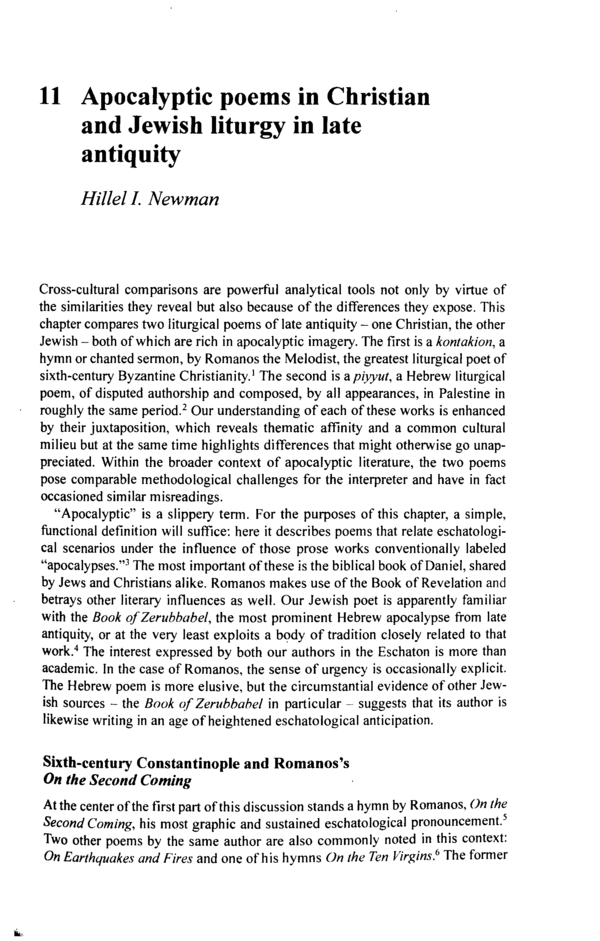(PDF) Apocalyptic Poems in Christian and Jewish Liturgy in Late Antiquity