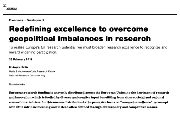 (PDF) Angela Bellia (2019), Redefining excellence to overcome ...