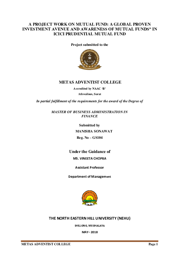 (DOC) Internship project report