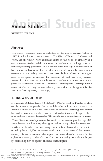 (PDF) Animal Studies (2017)