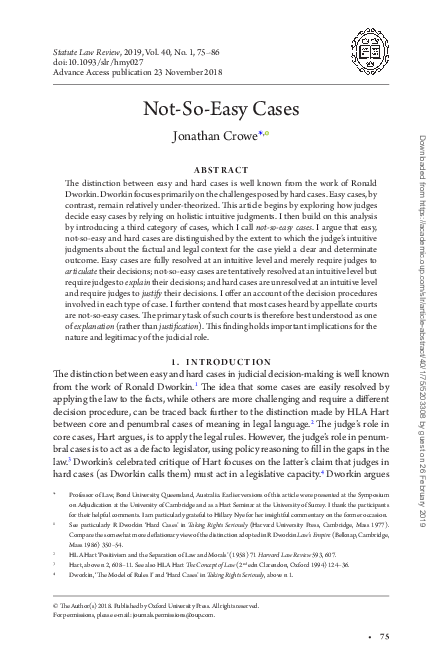 (PDF) Not-So-Easy Cases